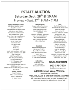 D & D Auction Company – Alaska Auctioneer & Appraisals